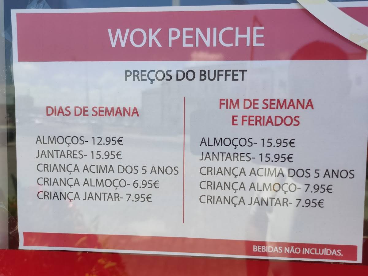 Menu em Wok Peniche restaurante, Peniche