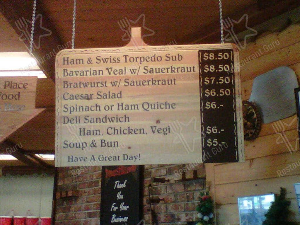 Menu at Wood Fire Bakery, Kelowna