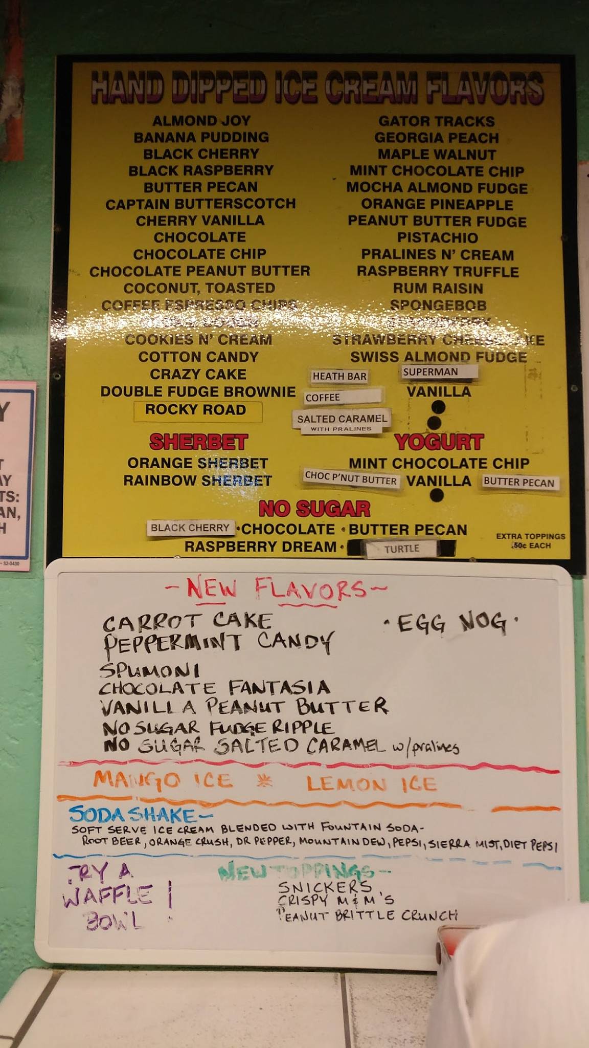 Menu at Working Cow Ice Cream & Eatery restaurant, Punta Gorda