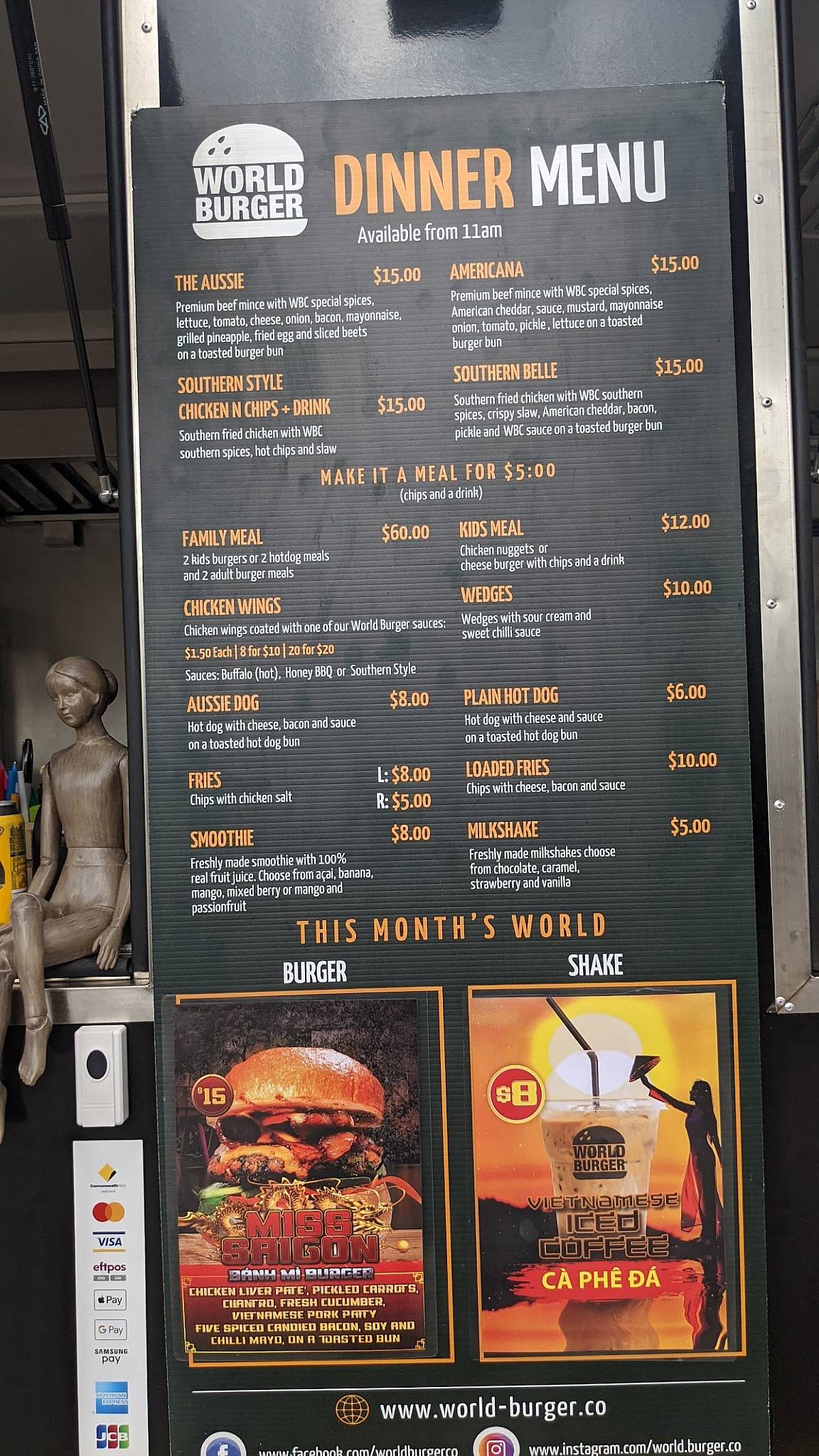Menu at World Burger - Casula restaurant, Casula