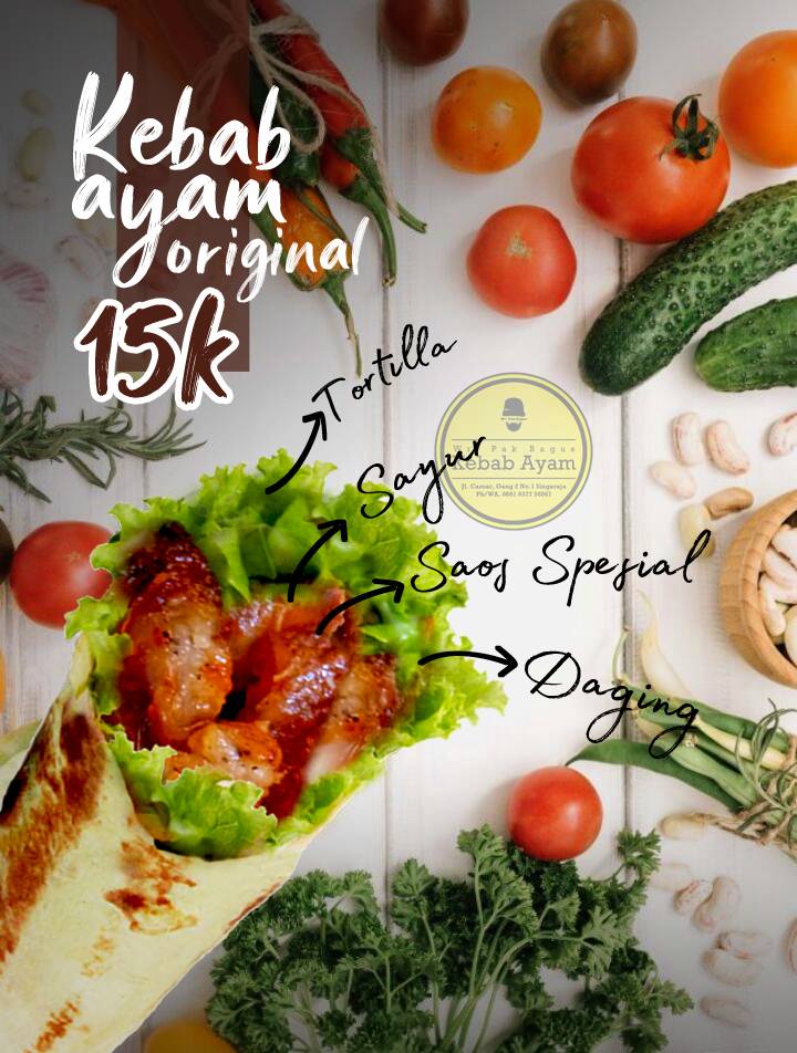 Menu at Wr. Pak Bagus DiHoki - Kebab Ayam, Buleleng