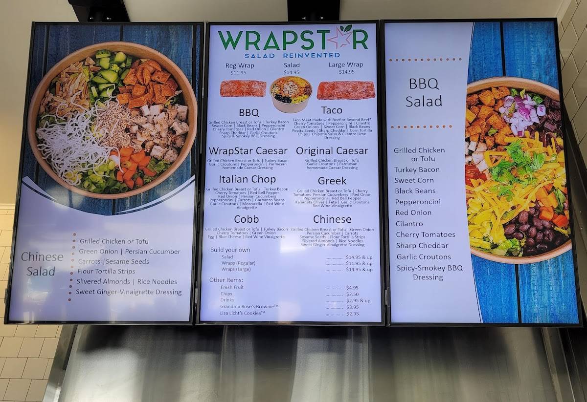 Menu at Wrapstar Beverly Hills restaurant, Beverly Hills