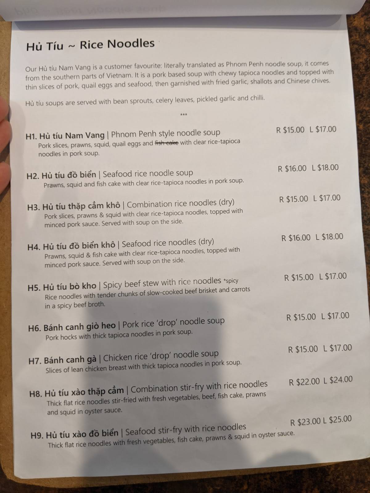 Menu at Yen Linh restaurant, Croydon Park, 131 Days Rd