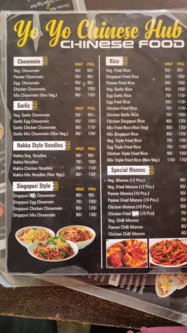 Menu at Yo Yo Chinese Hub, Delhi