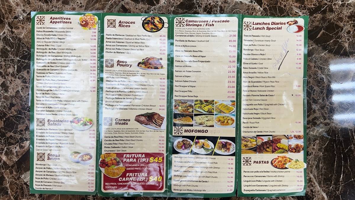 Menu at Lulo Yonkers restaurant, Yonkers