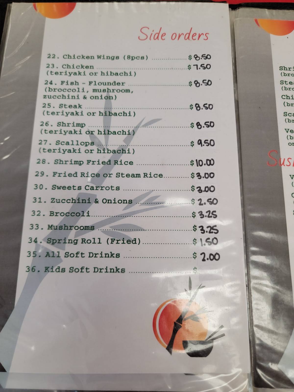 Menu at Yuki Express: Japanese Cuisine restaurant, Bainbridge, Frontage Rd