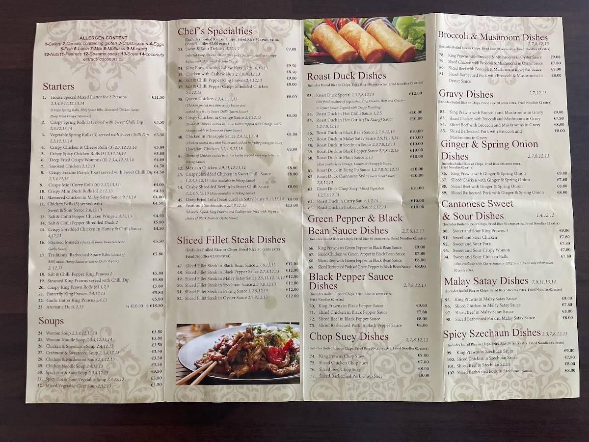 Menu at Yummy House Take Away restaurant, Cahir