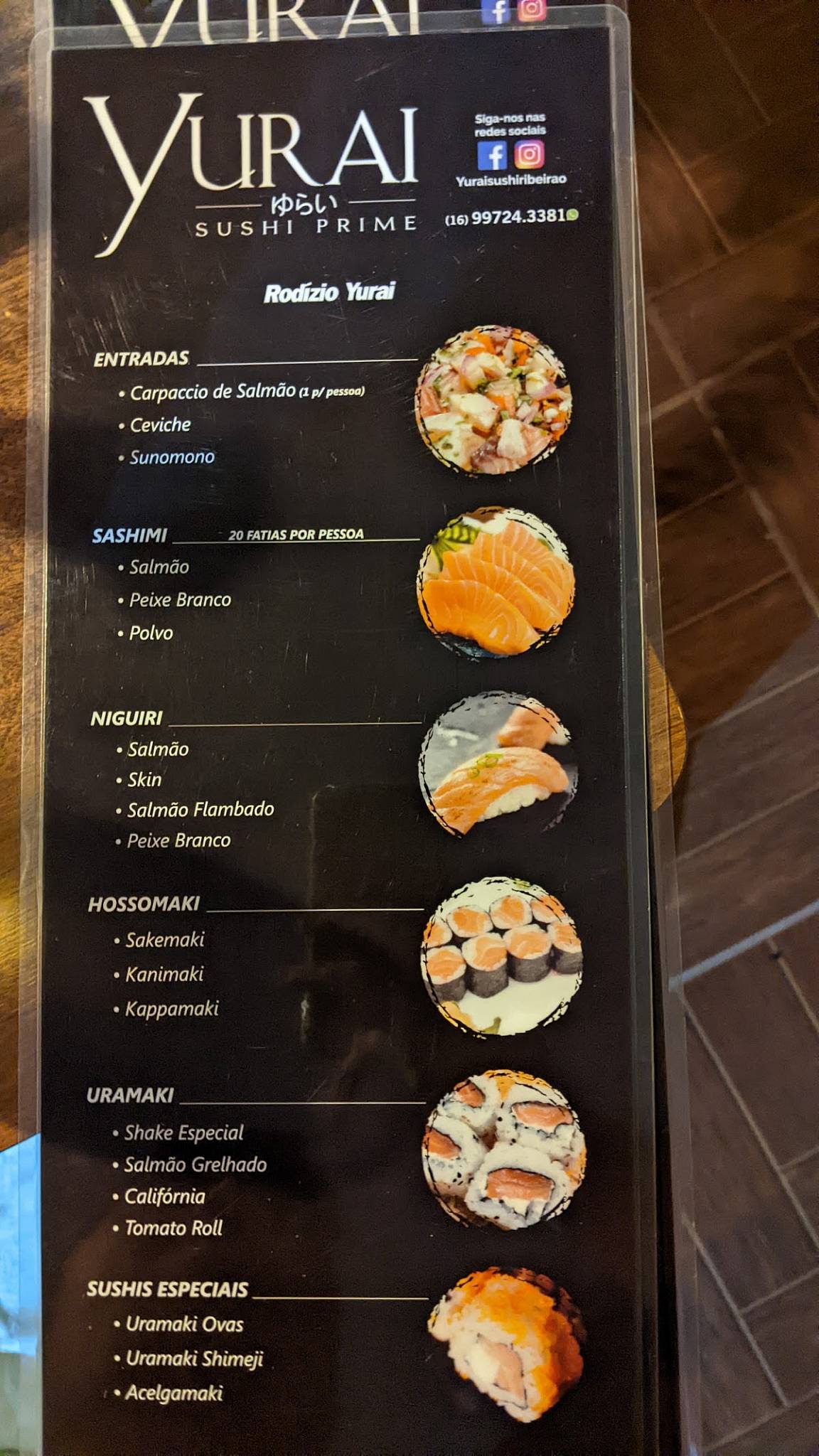 Menu em Yurai Sushi Ribeirão restaurante, Ribeirão Preto