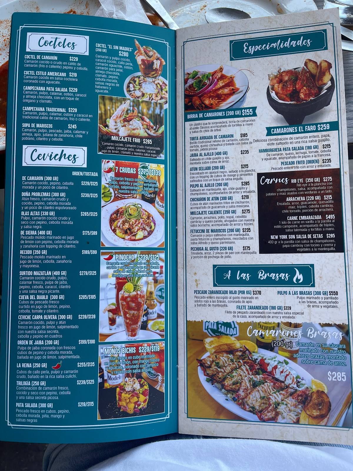 Carta del restaurante Mariscos La Jaiba Pata Salada, Zapopan