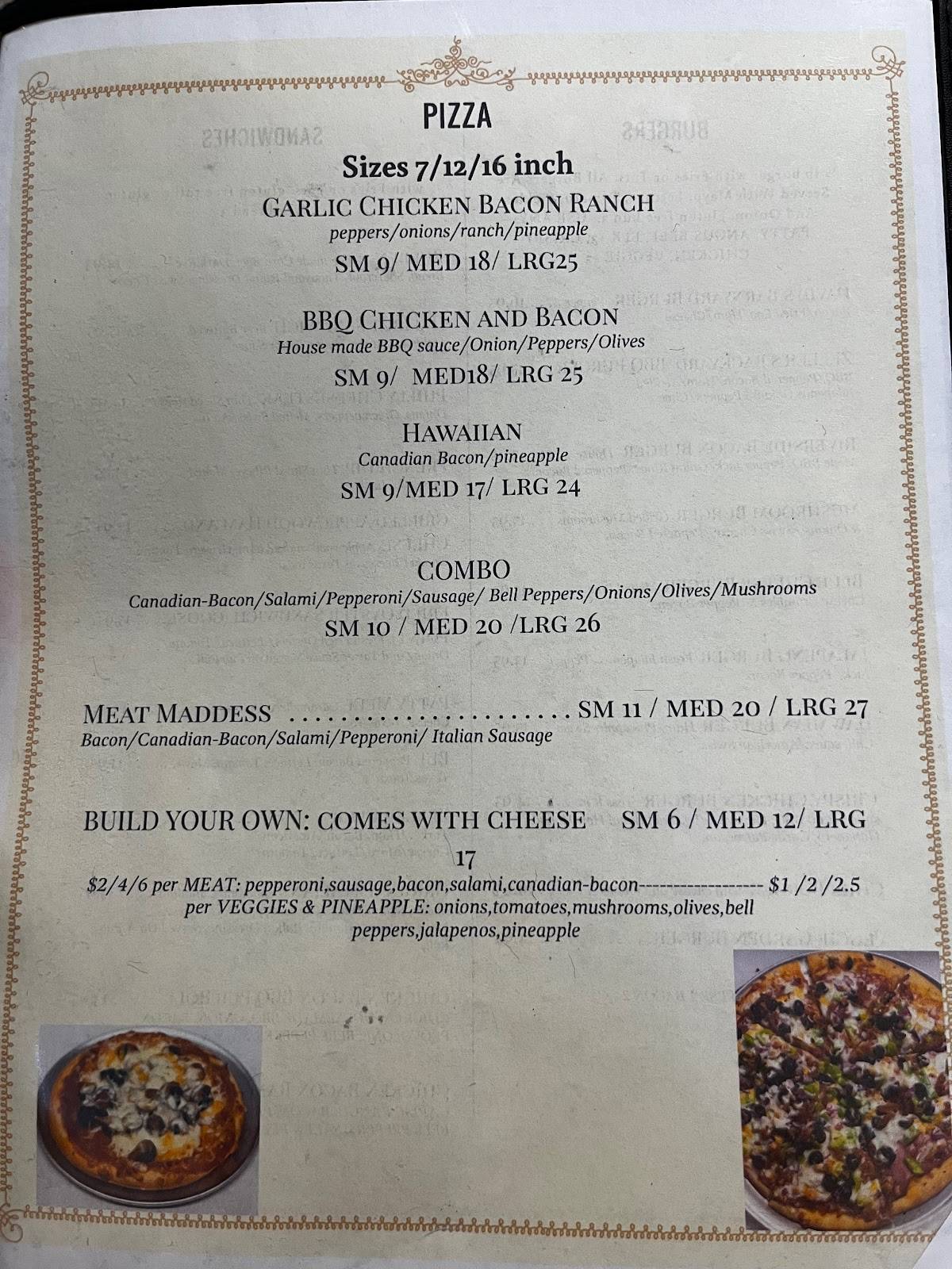 Menu at Zeller’s Riverside Bar & Grill, Rose Lodge