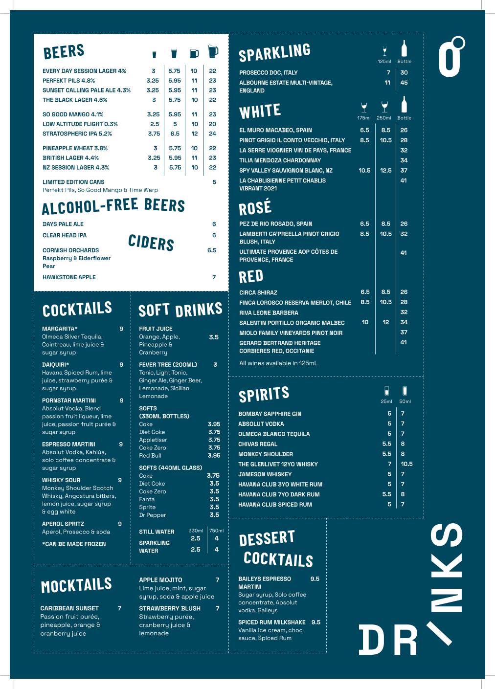 Menu at Zerodegrees Microbrewery Restaurant - Bristol, Bristol