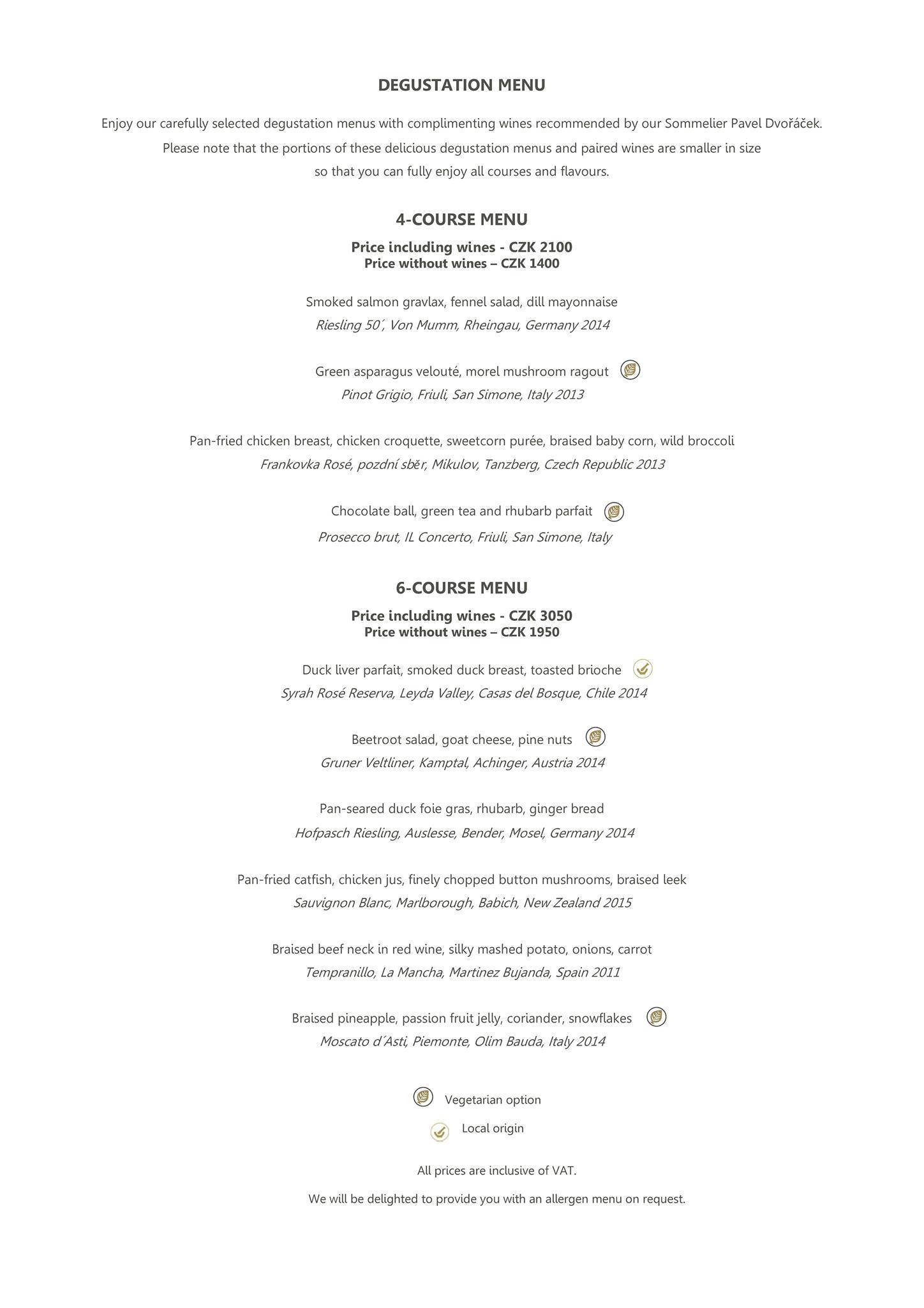 Menu at ZLATÁ PRAHA restaurant, Prague