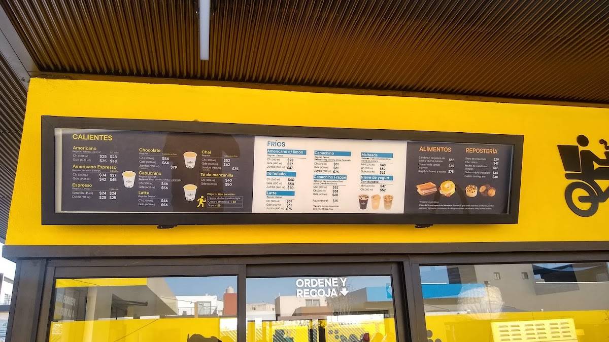 Carta del restaurante andatti Drive Acanto, Apodaca