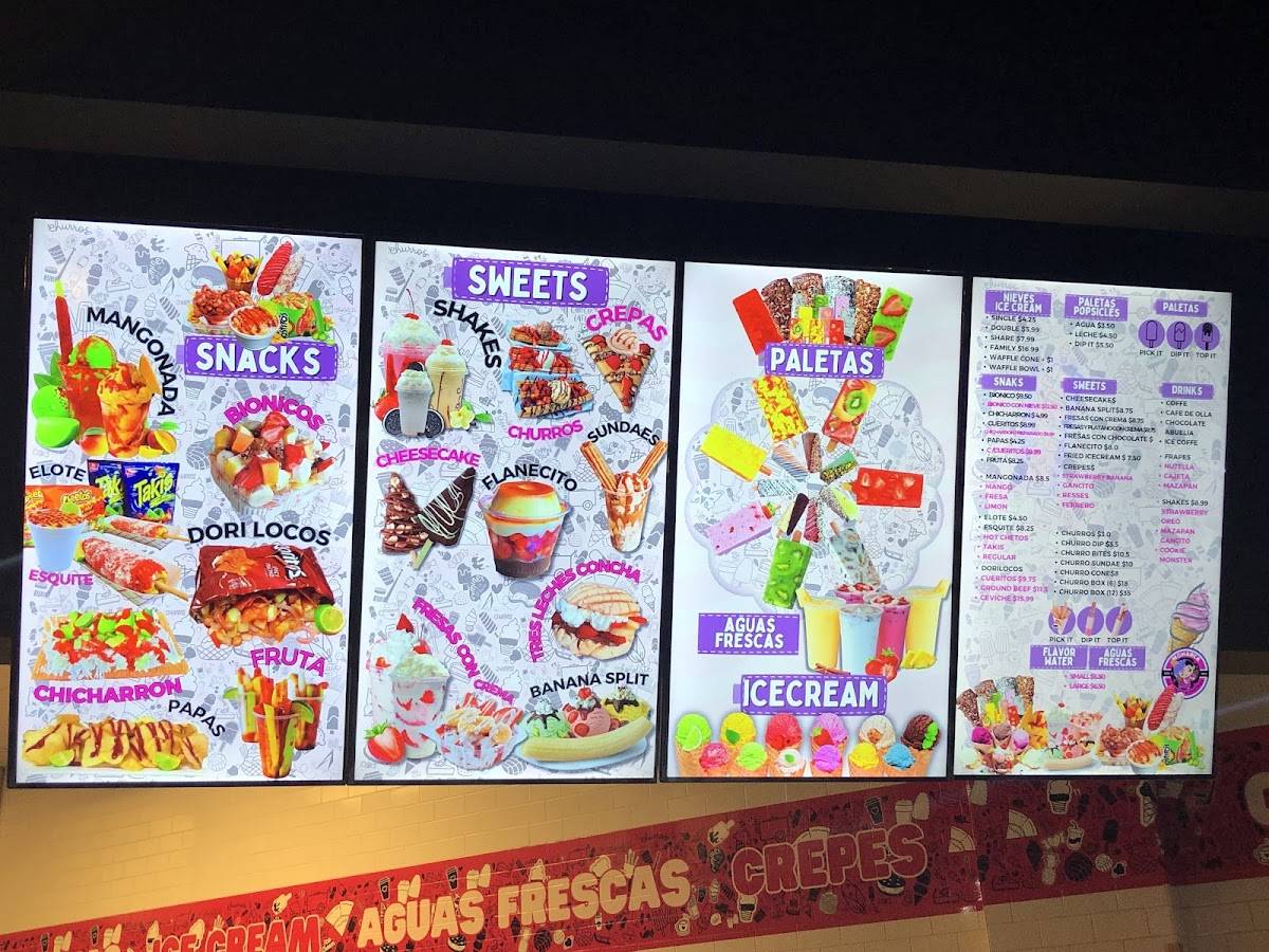 Menu at la michoacana monarca desserts, Saint Paul