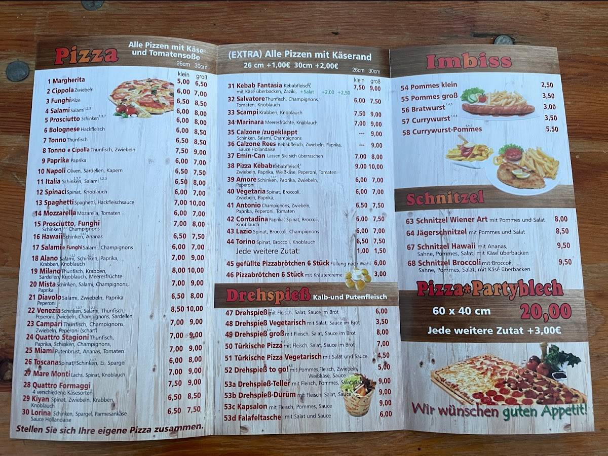 Speisekarte von pizzeria Dagi‘s, Rees