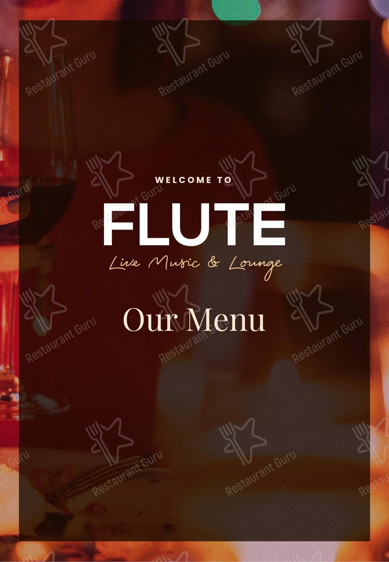 Menu at Flute Live restaurant, Johannesburg