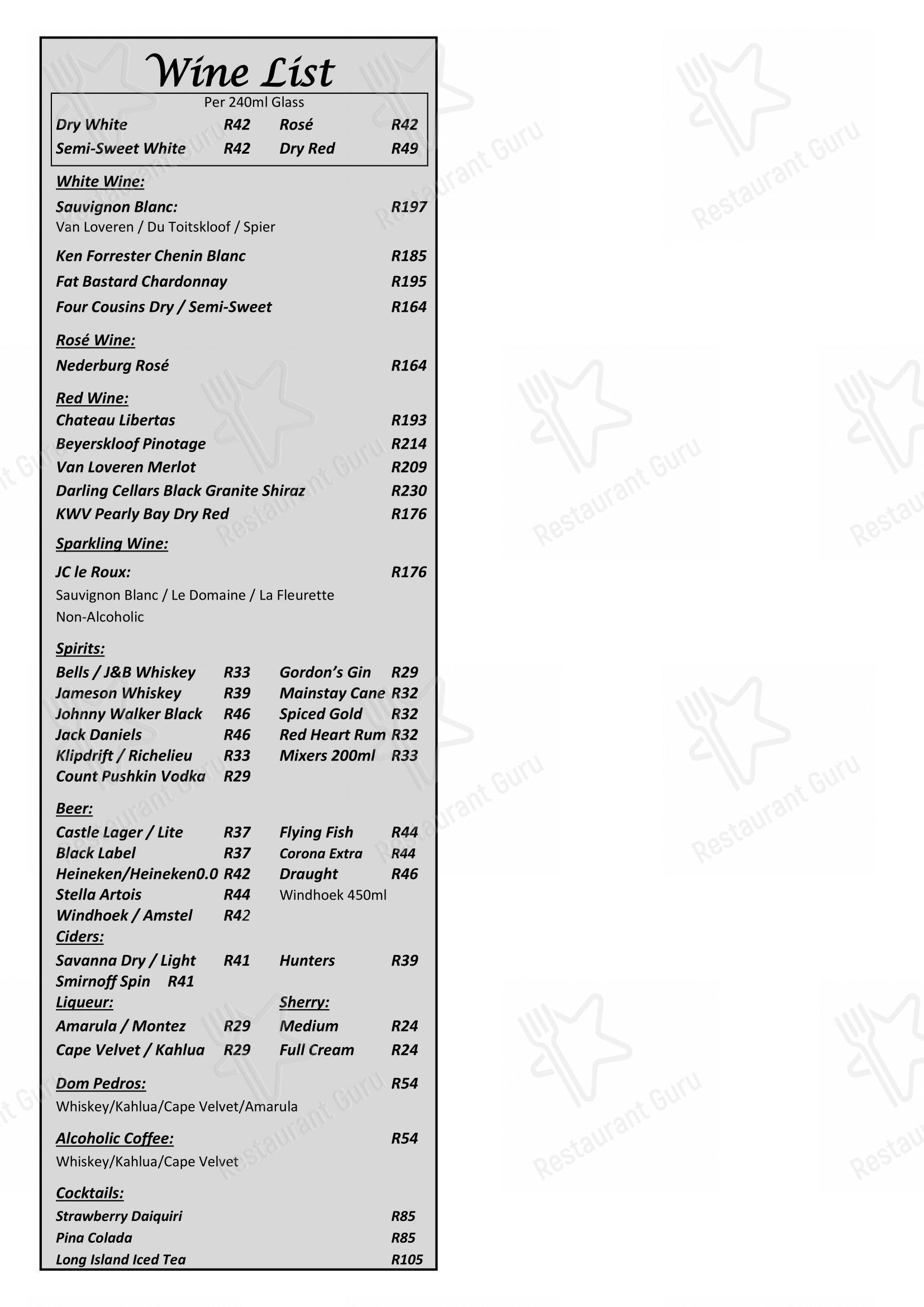 Menu at Milkplum Cafe, Pretoria, 2 Cussonia Ave