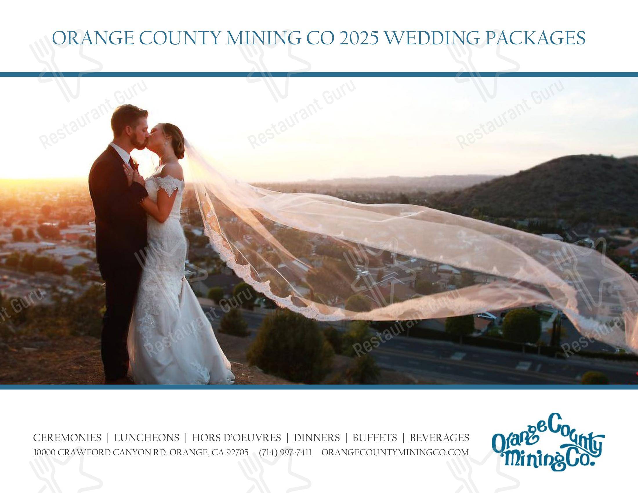 Menu at Orange County Mining Co pub & bar, North Tustin