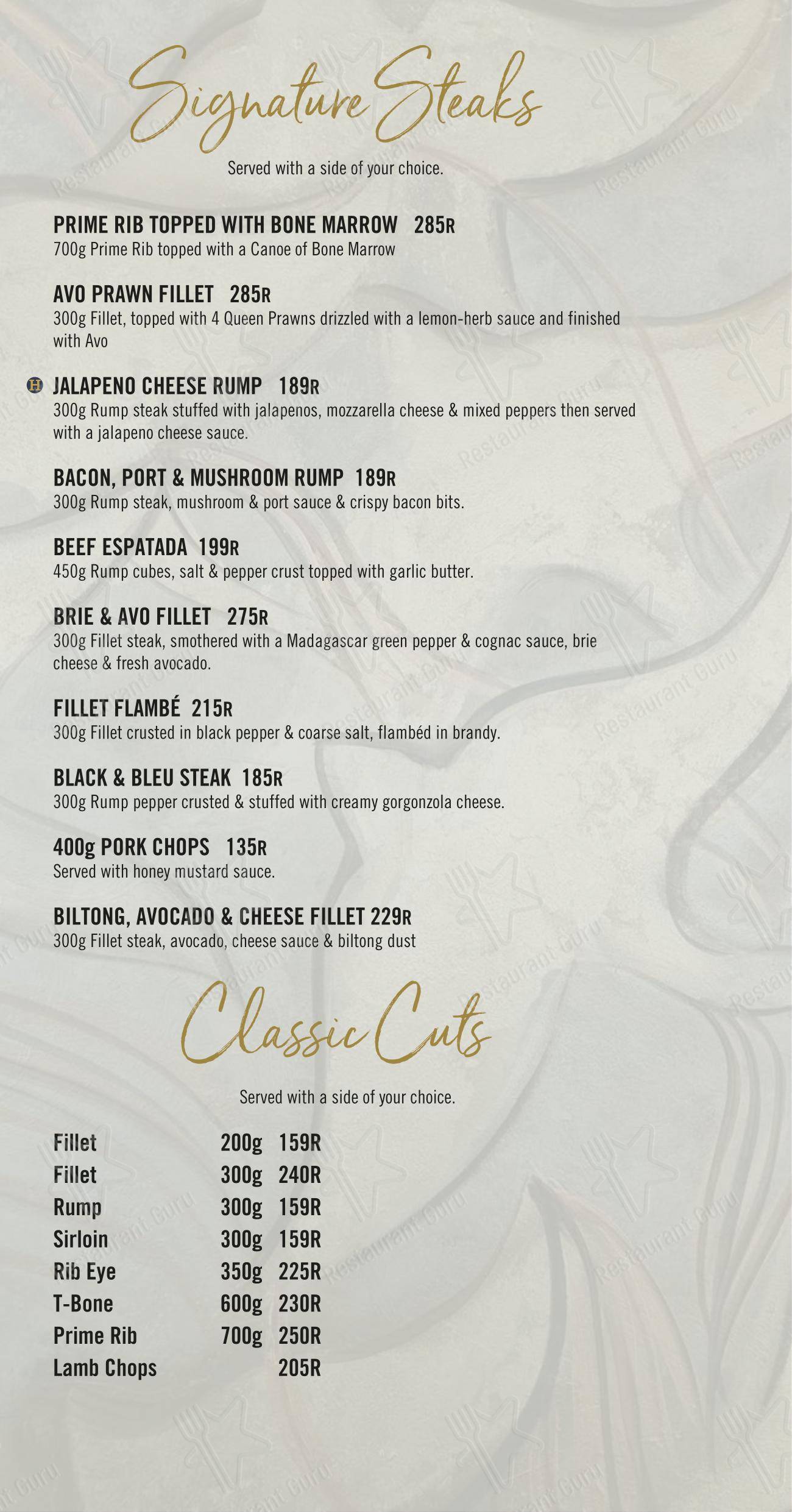Menu at Summit Grill and Sky Bar Menlyn, Pretoria
