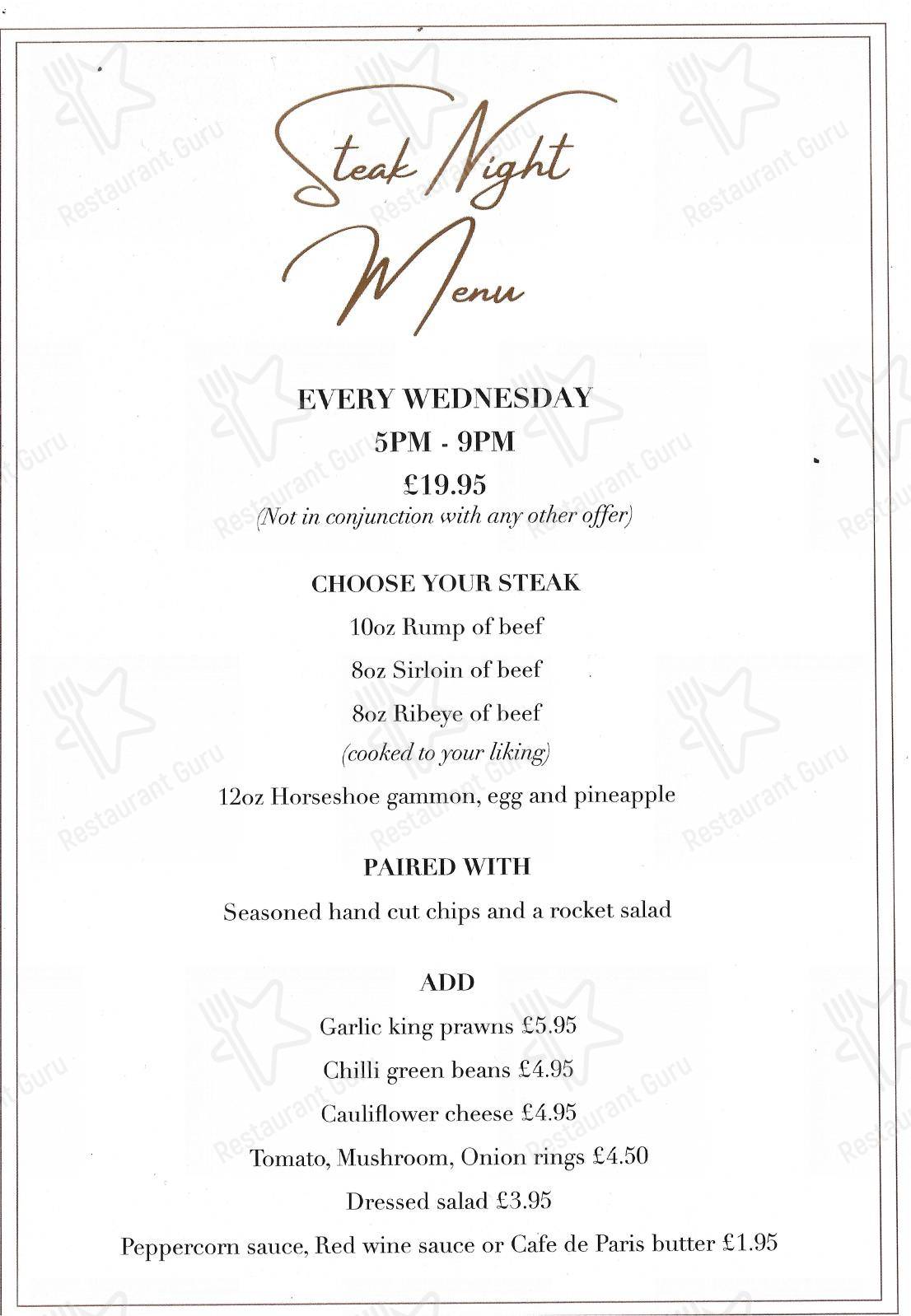 Menu at The Church Inn pub & bar, Cheadle, 90 Ravenoak Rd