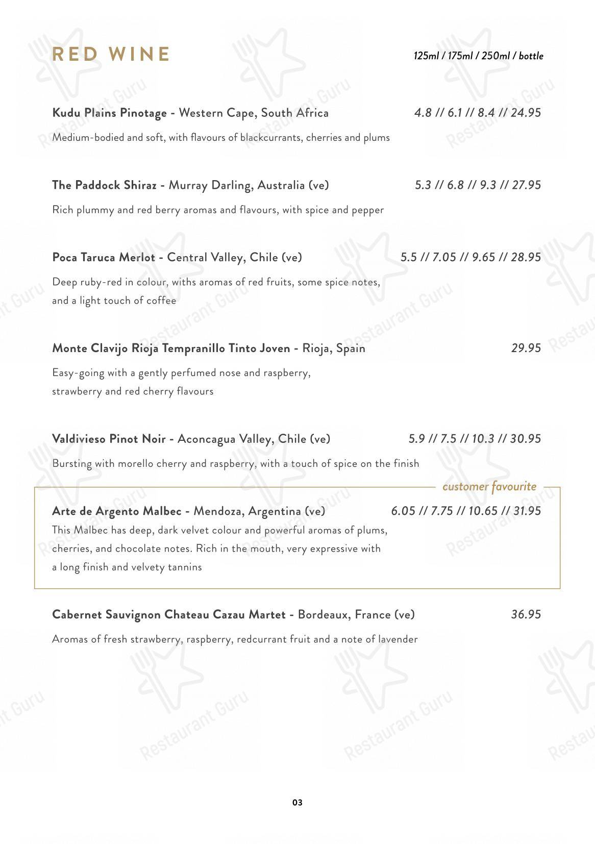 Menu at The Fish Inn, Ringwood pub & bar, Ringwood, The Bridges