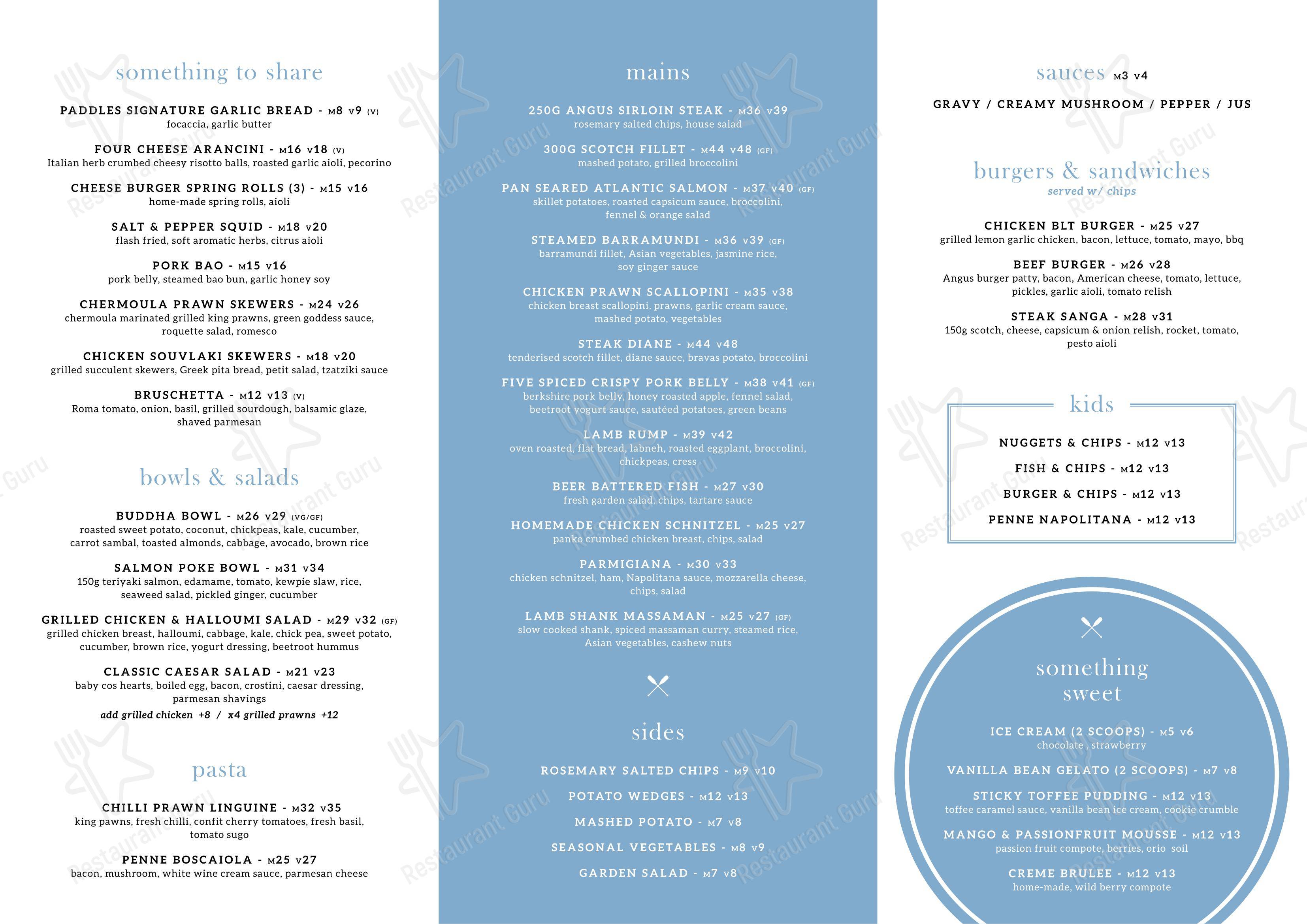 Menu at The Rowers pub & bar, Penrith