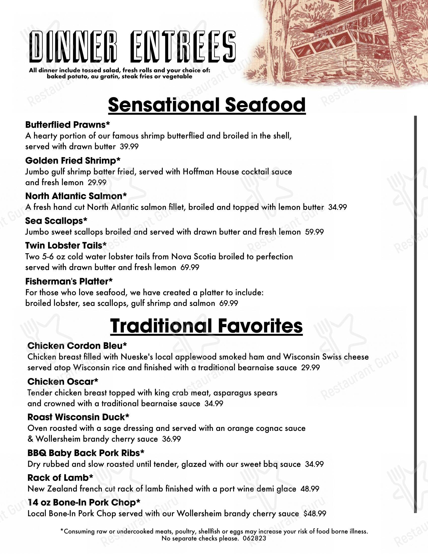 Menu at Village Bar Supper Club, Kieler, County HHH