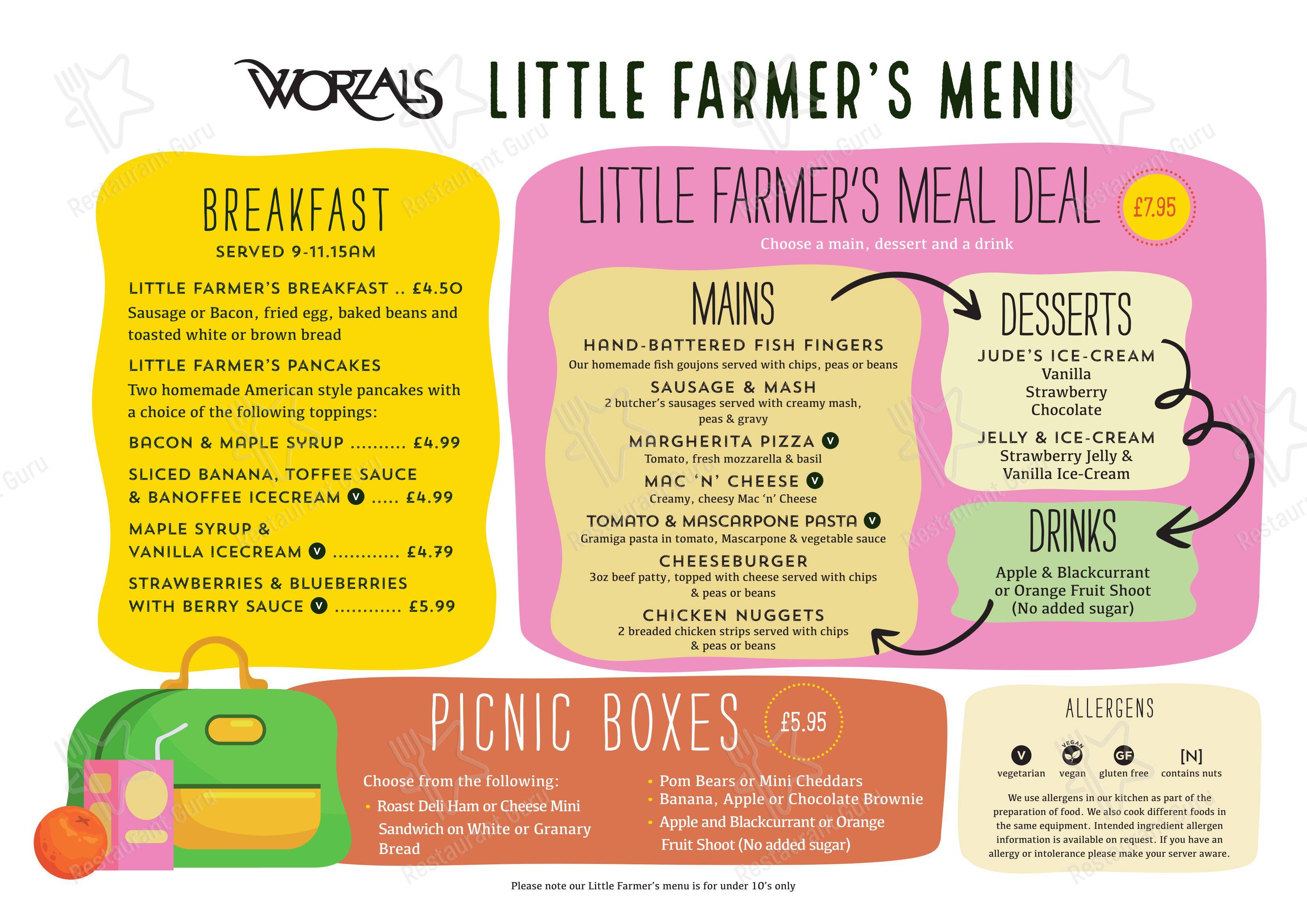 Menu at Worzals Bar & Grill, Wisbech