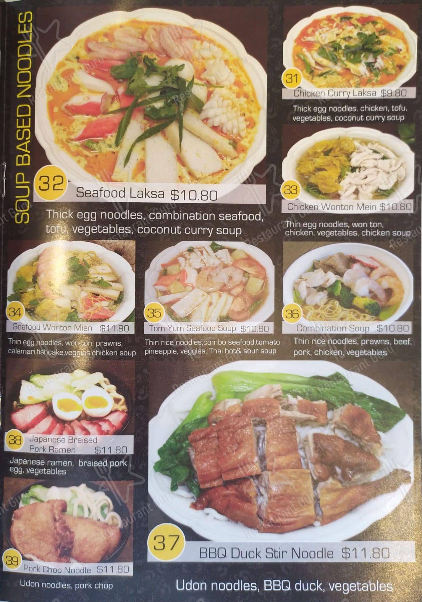 Menu at Noodle Paradise Southlands restaurant, South Penrith ...
