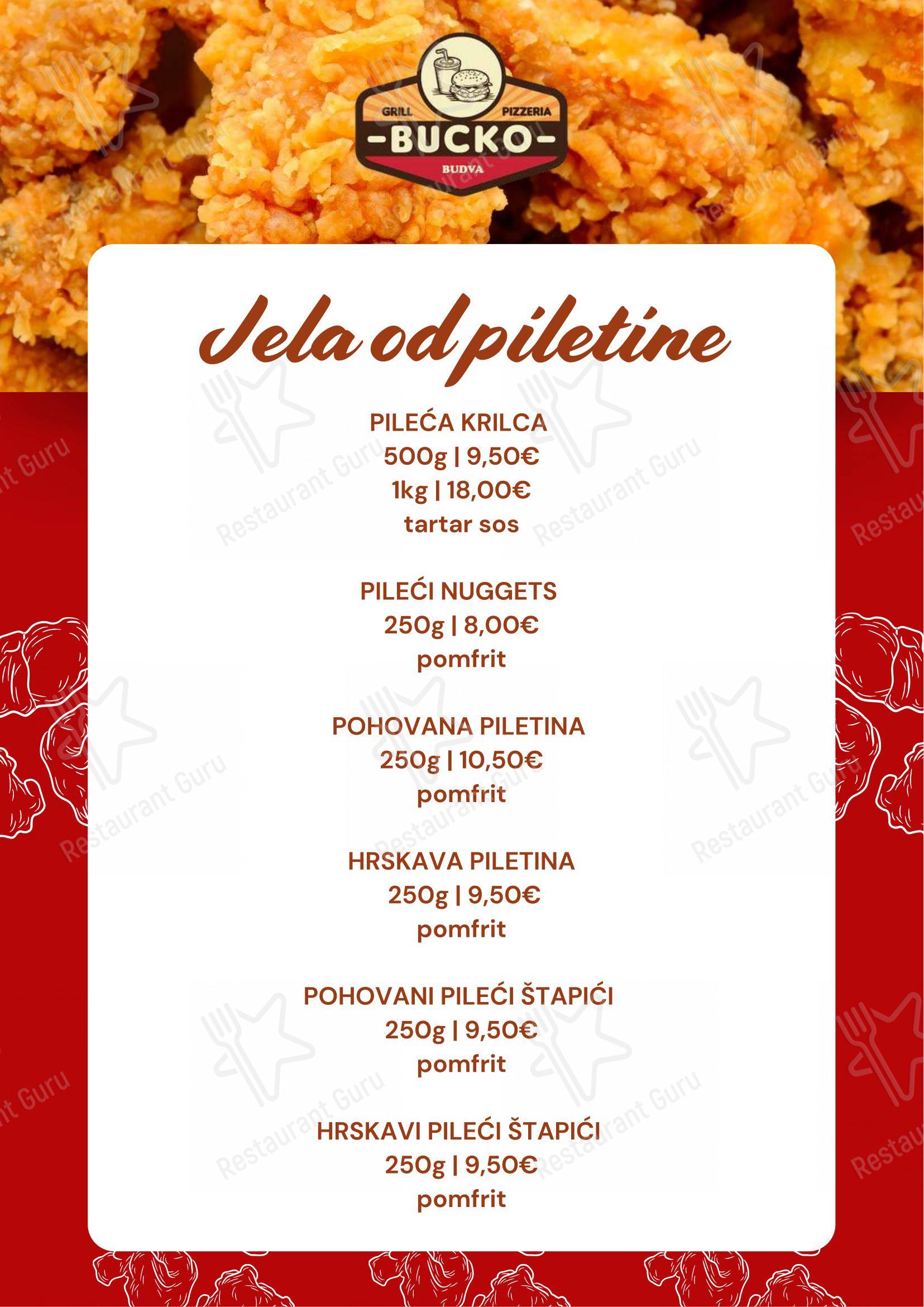 Menu at BUCKO Halal restoran restaurant, Budva