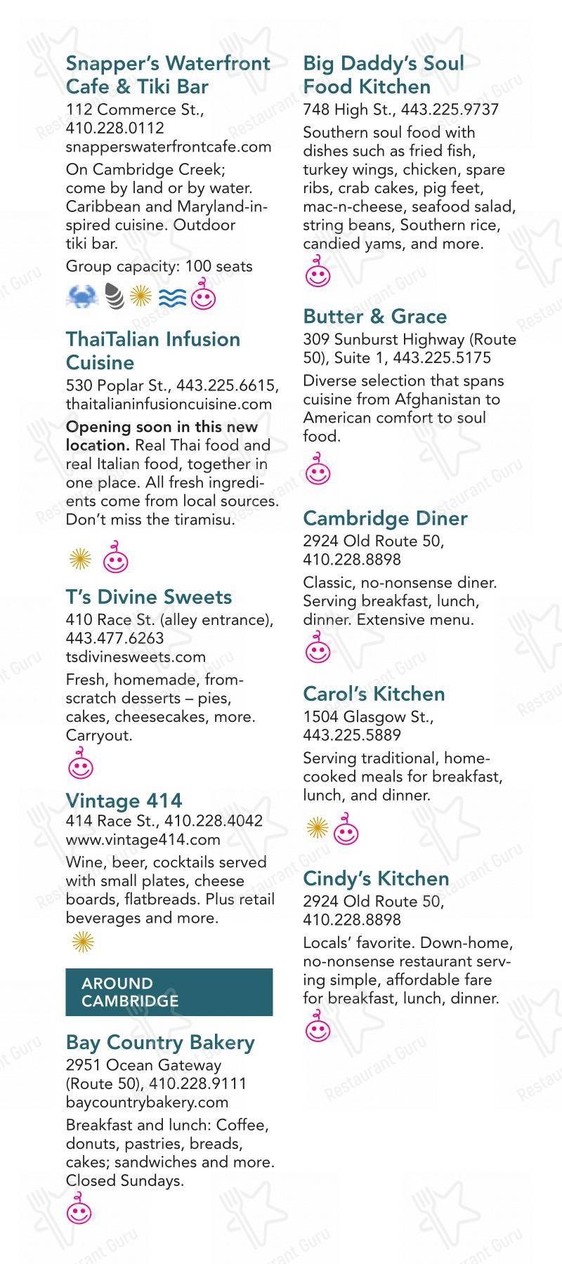 Menu at Boats & Hose at Chapel Cove pub & bar, Taylors Island