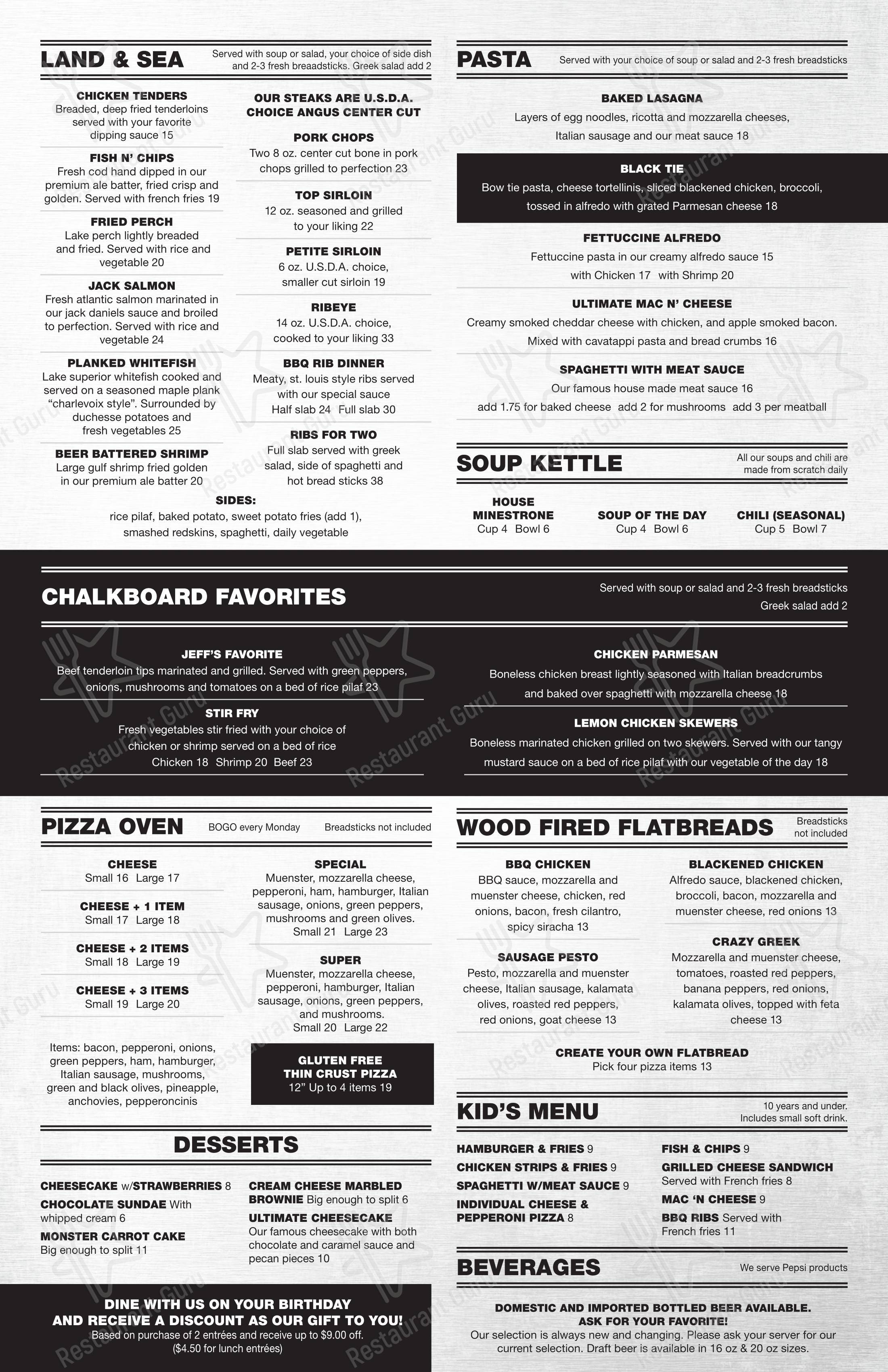 Menu at E.G. Nicks Grill & Tavern pub & bar, Lapeer