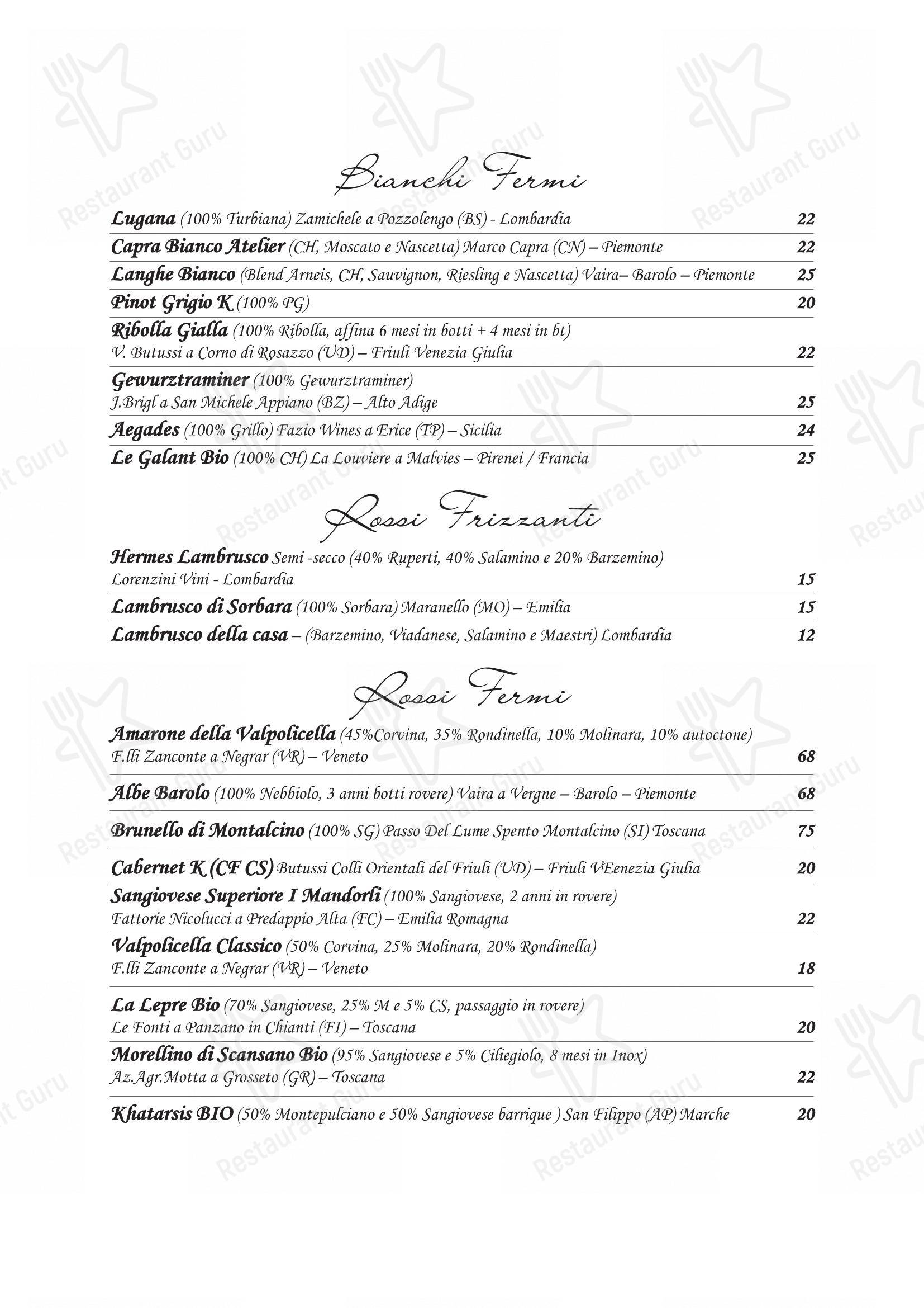 Menu da Ristorante Cavallo Bianco, Reggiolo