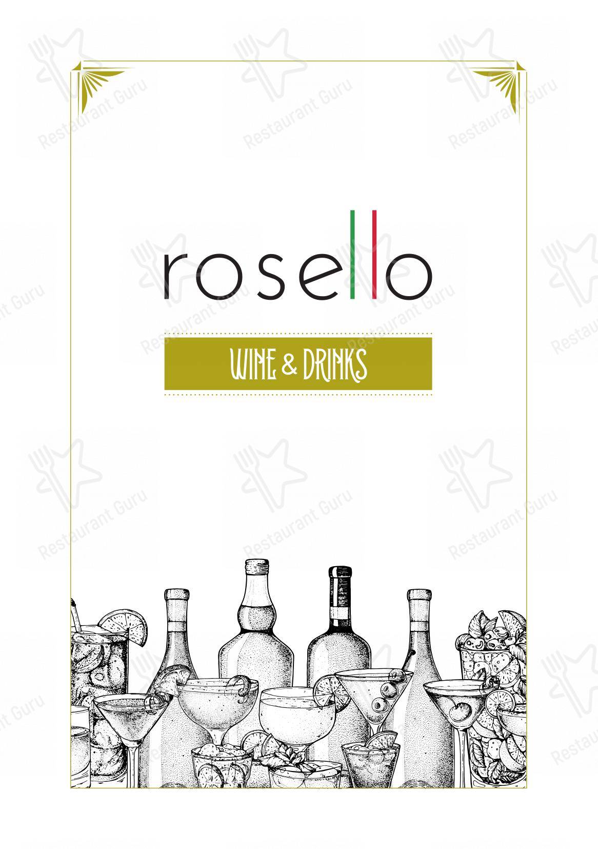 Menu at Rosello Restaurant, Albrighton