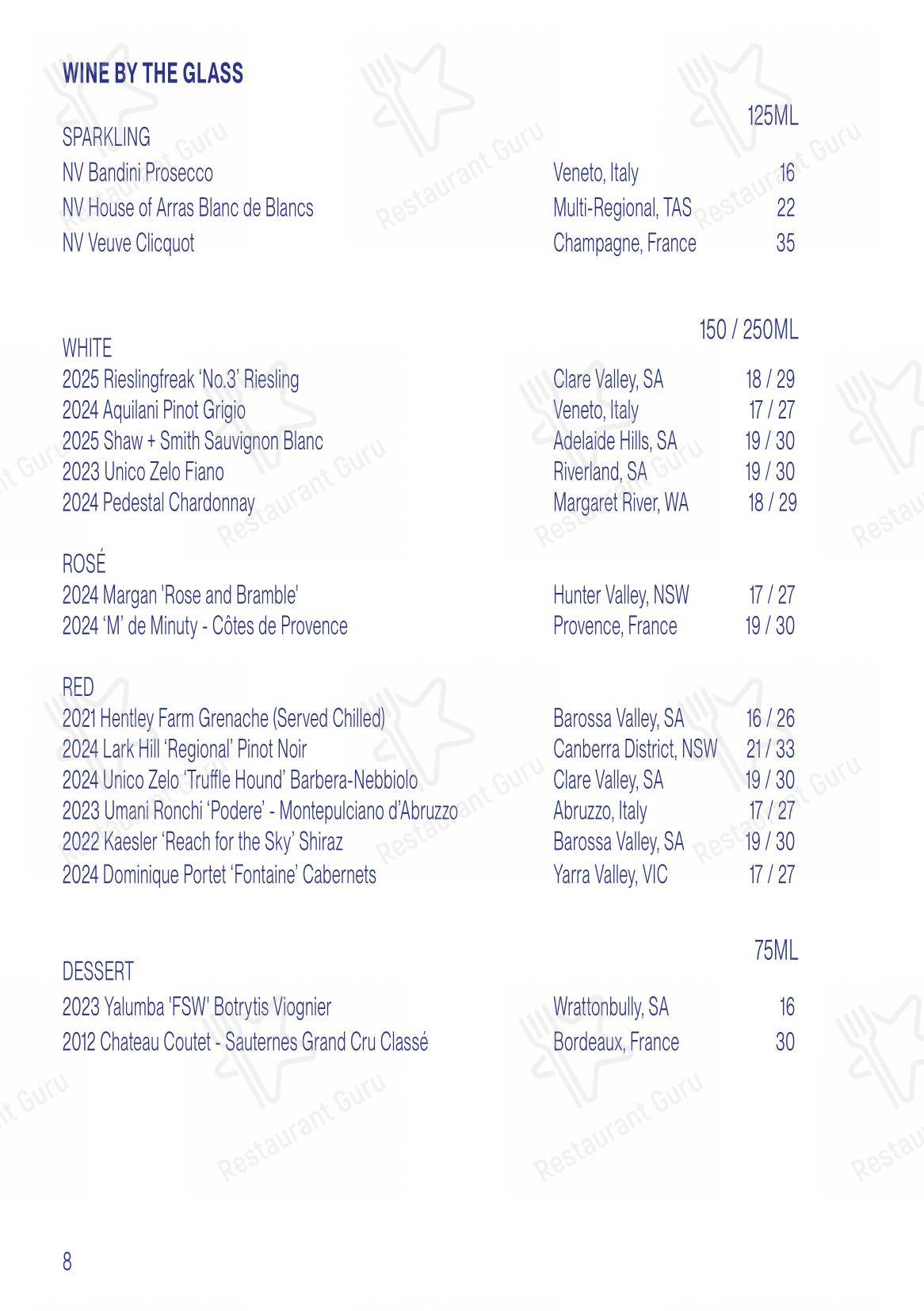 Menu at Summer Salt Restaurant, Cronulla, 66 Mitchell Rd