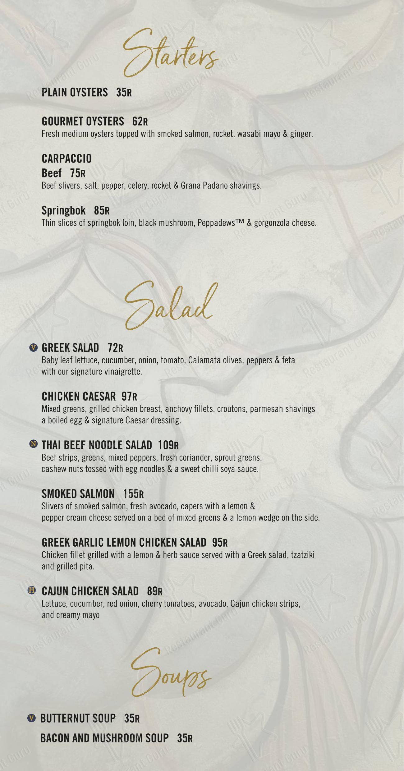 Menu at Summit Grill and Sky Bar Menlyn, Pretoria