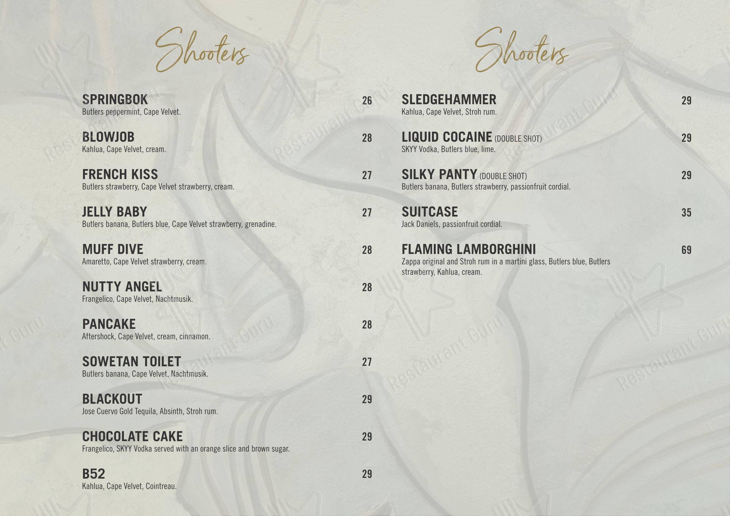 Menu at Summit Grill and Sky Bar Menlyn, Pretoria