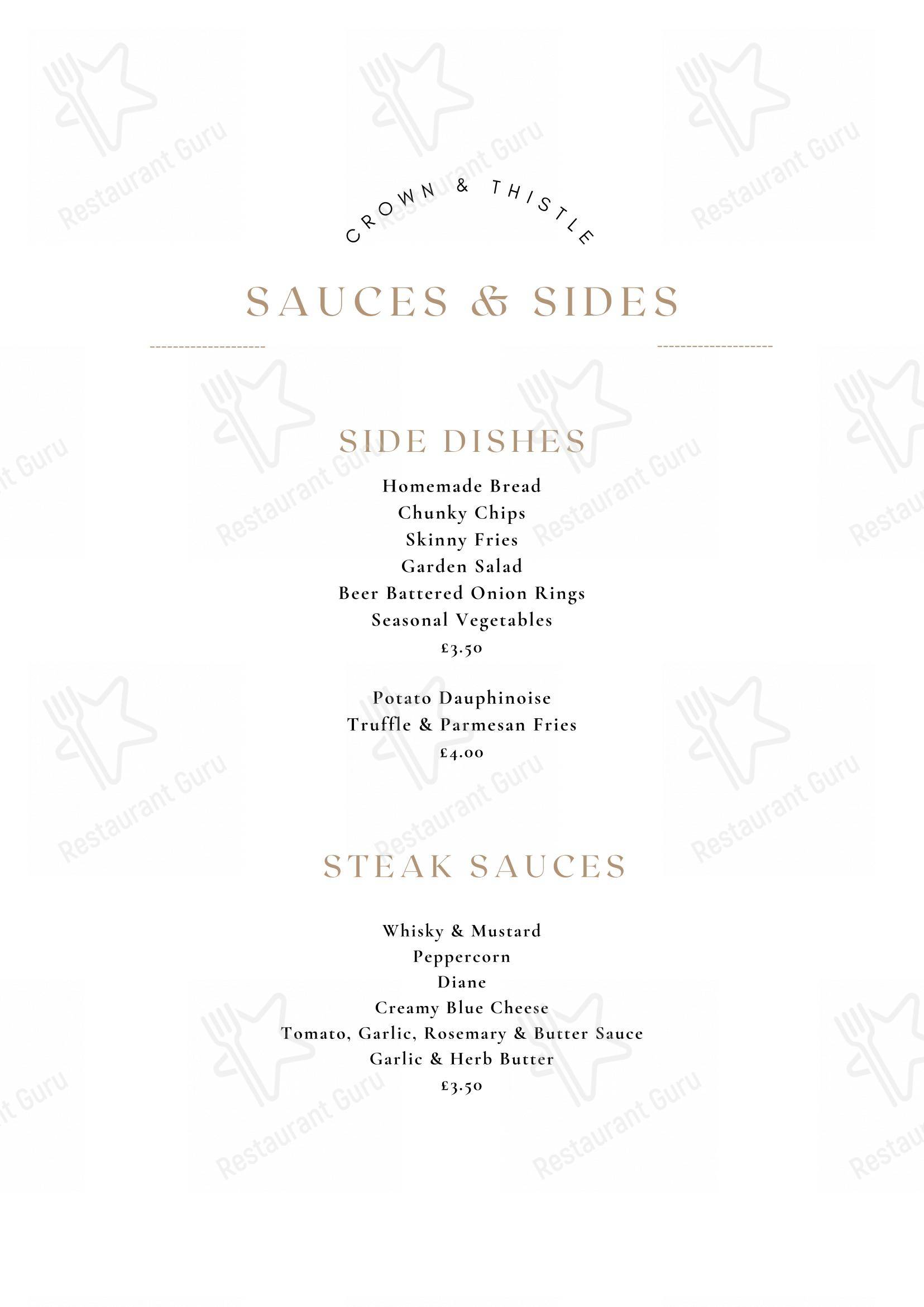 Menu at The Crown & Thistle pub & bar, Carlisle, Rockliffe