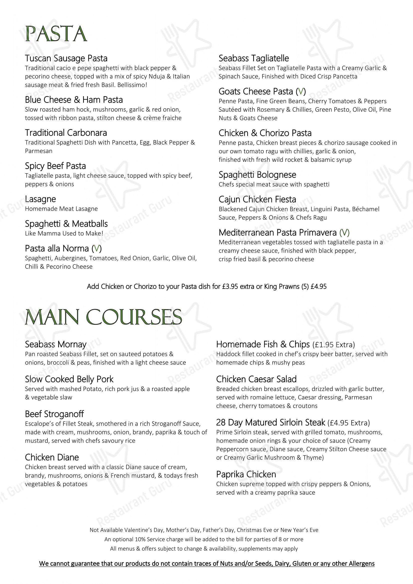 Menu at The Fat Italian Ormskirk restaurant, Ormskirk, 47-49 Derby St