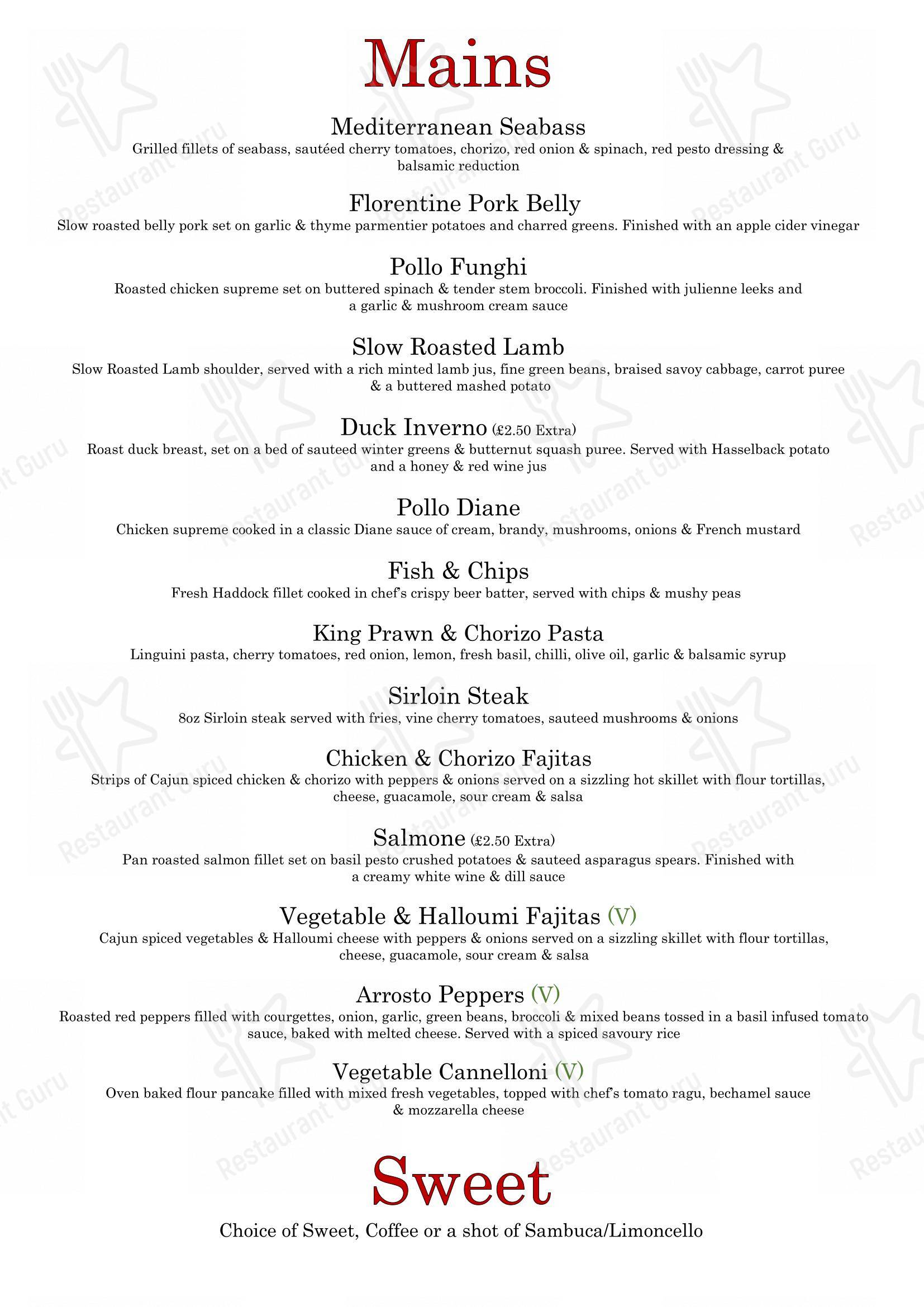 Menu at The Fat Italian Ormskirk restaurant, Ormskirk, 47-49 Derby St