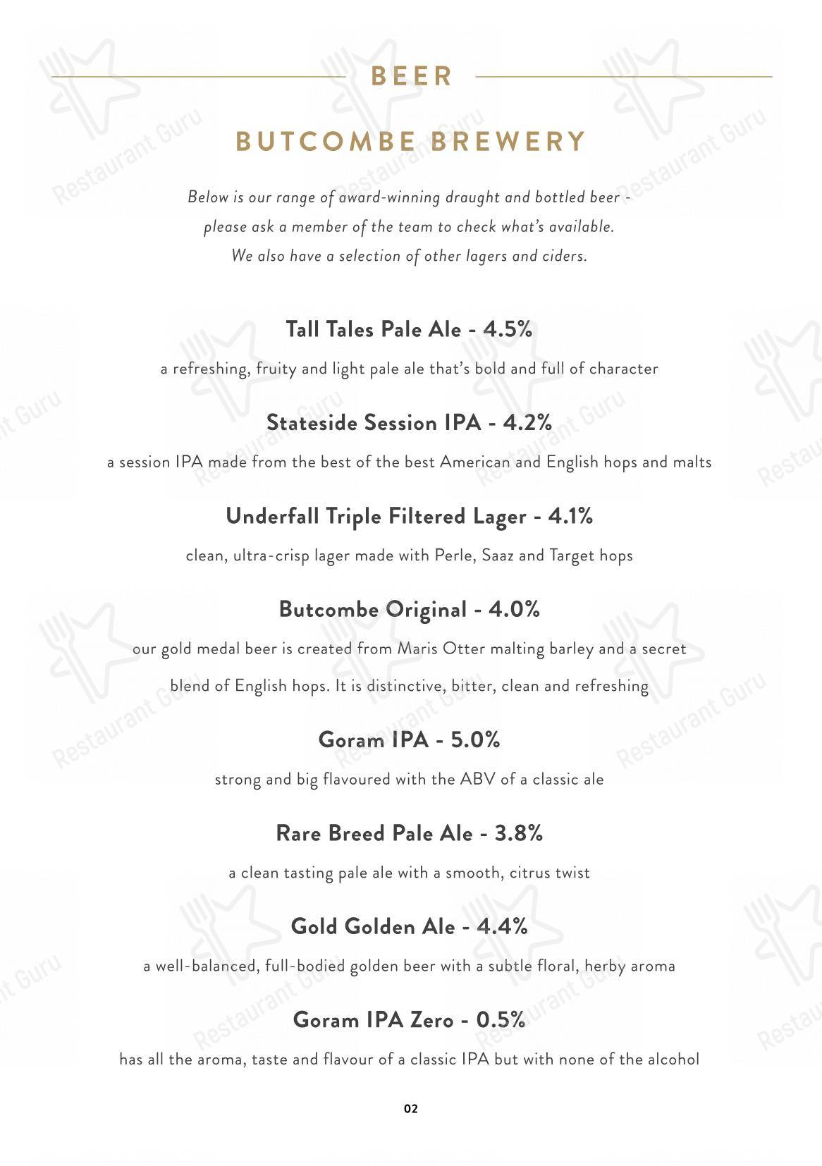 Menu at The Fish Inn, Ringwood pub & bar, Ringwood, The Bridges