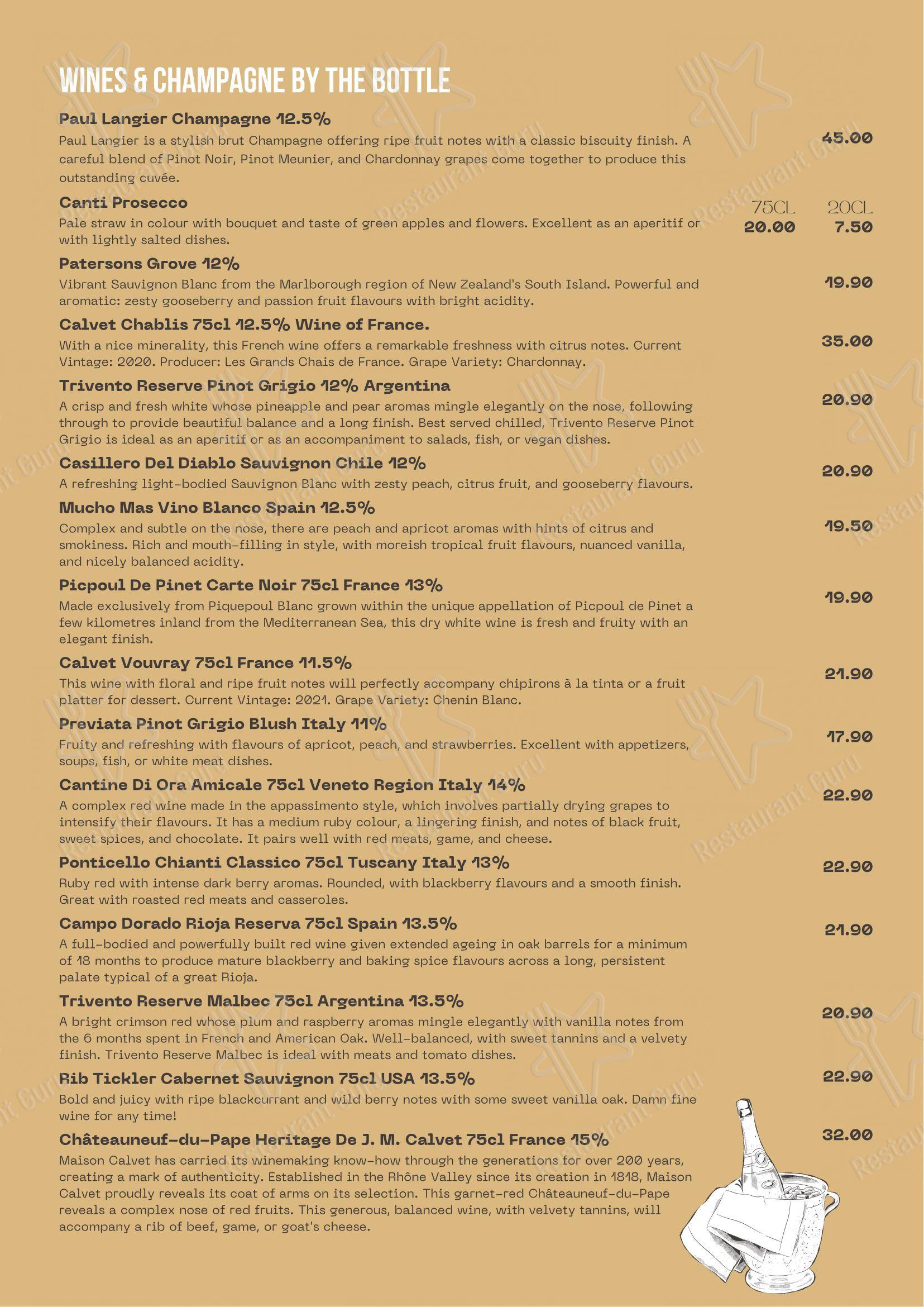 Menu at The George IV Inn restaurant, Ystalyfera, Heol Gwys