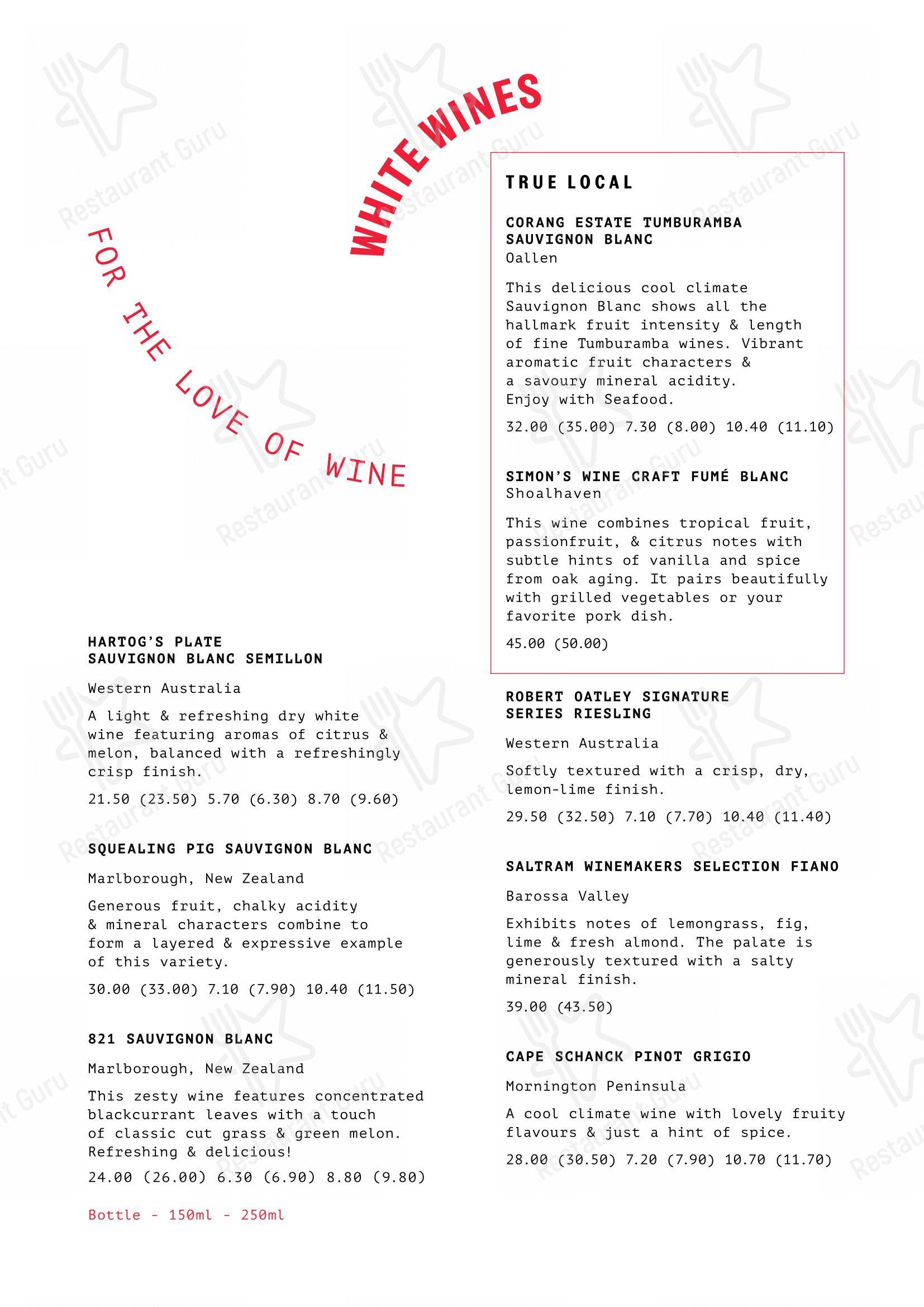 Menu at Treasure Court restaurant, Dapto