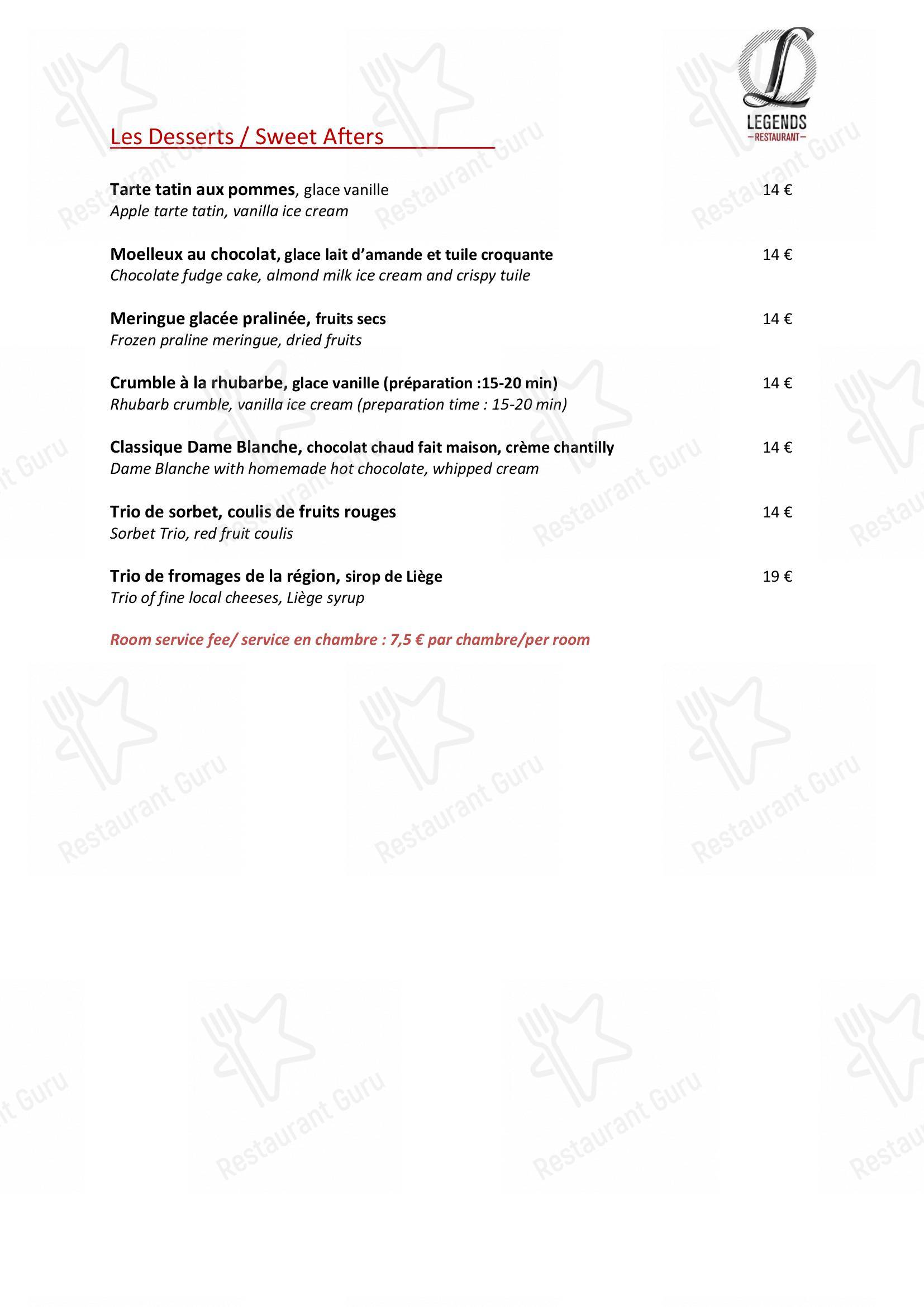 Menu au Hôtel de la Source Spa-Francorchamps, Stavelot