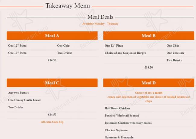 Menu at Millside Restaurant, Cloughmills