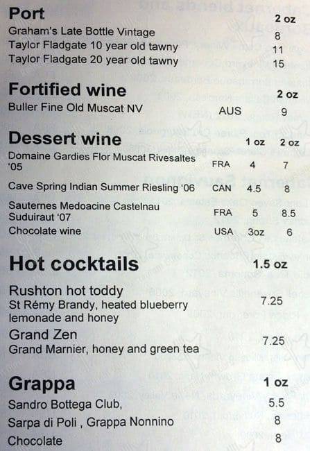 Menu at The Rushton pub & bar, Toronto