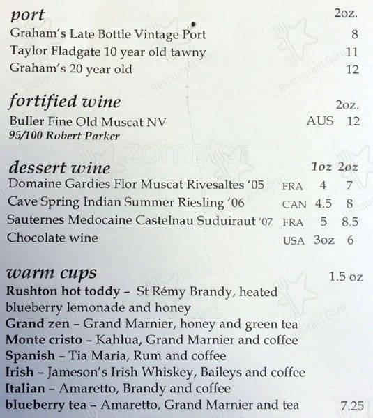 Menu at The Rushton pub & bar, Toronto