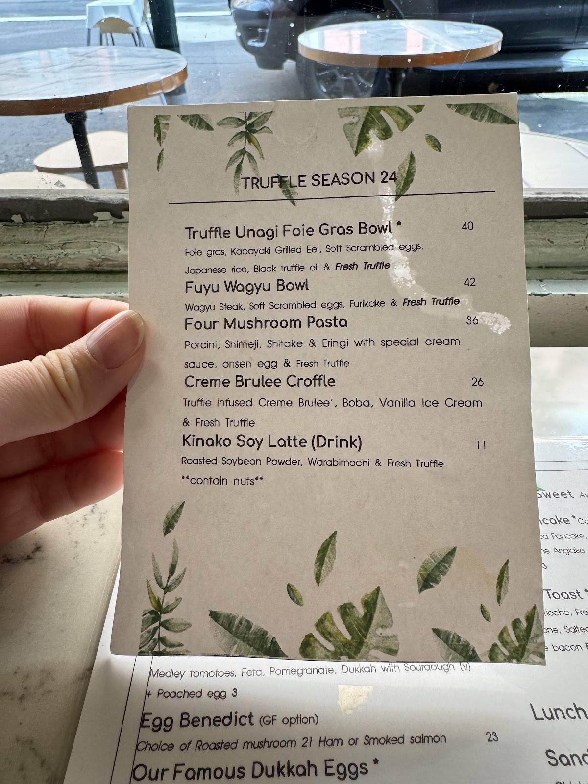 Menu at two sis & co cafe, Pyrmont