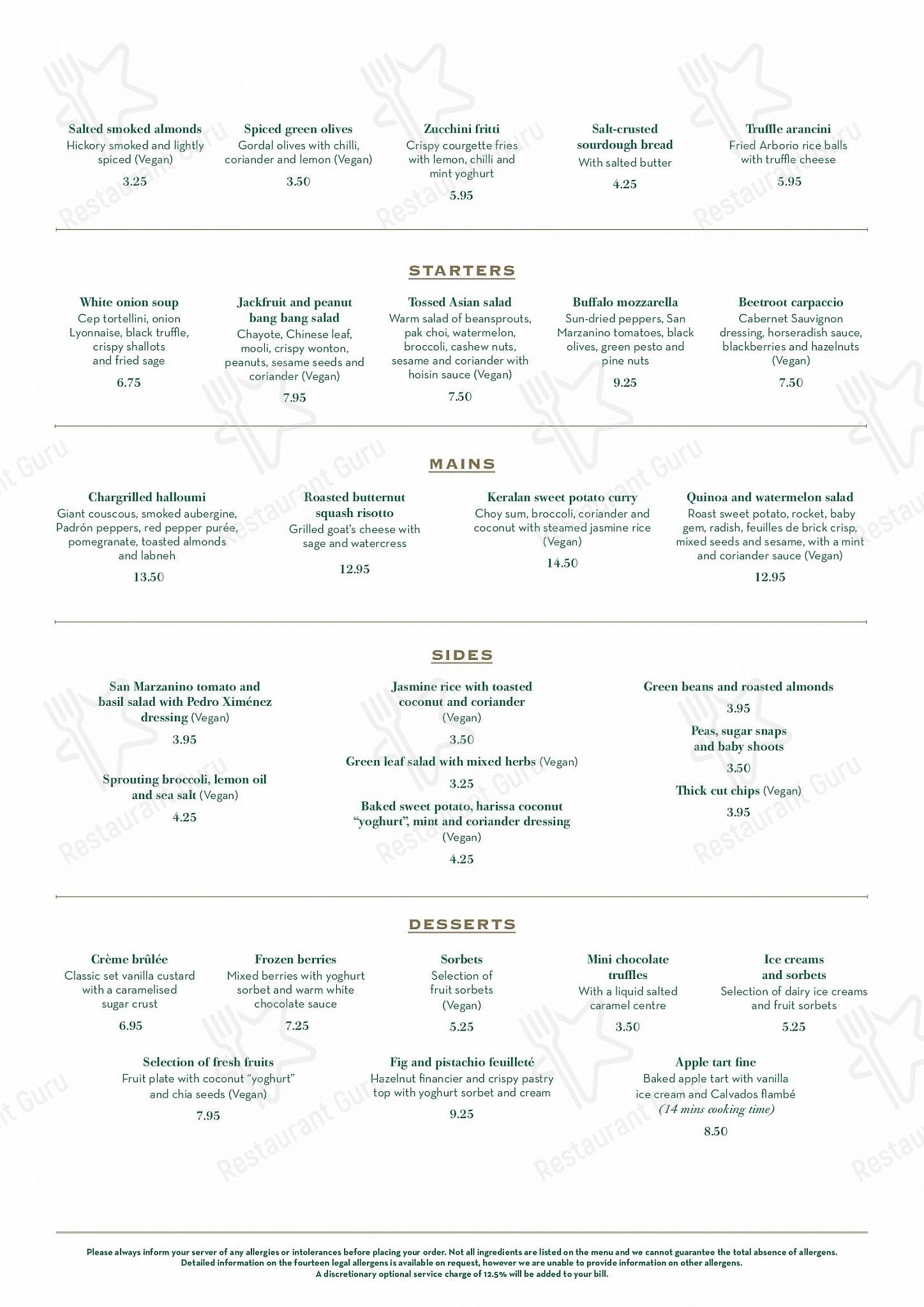 Menu at The Ivy St Albans Brasserie restaurant, St Albans