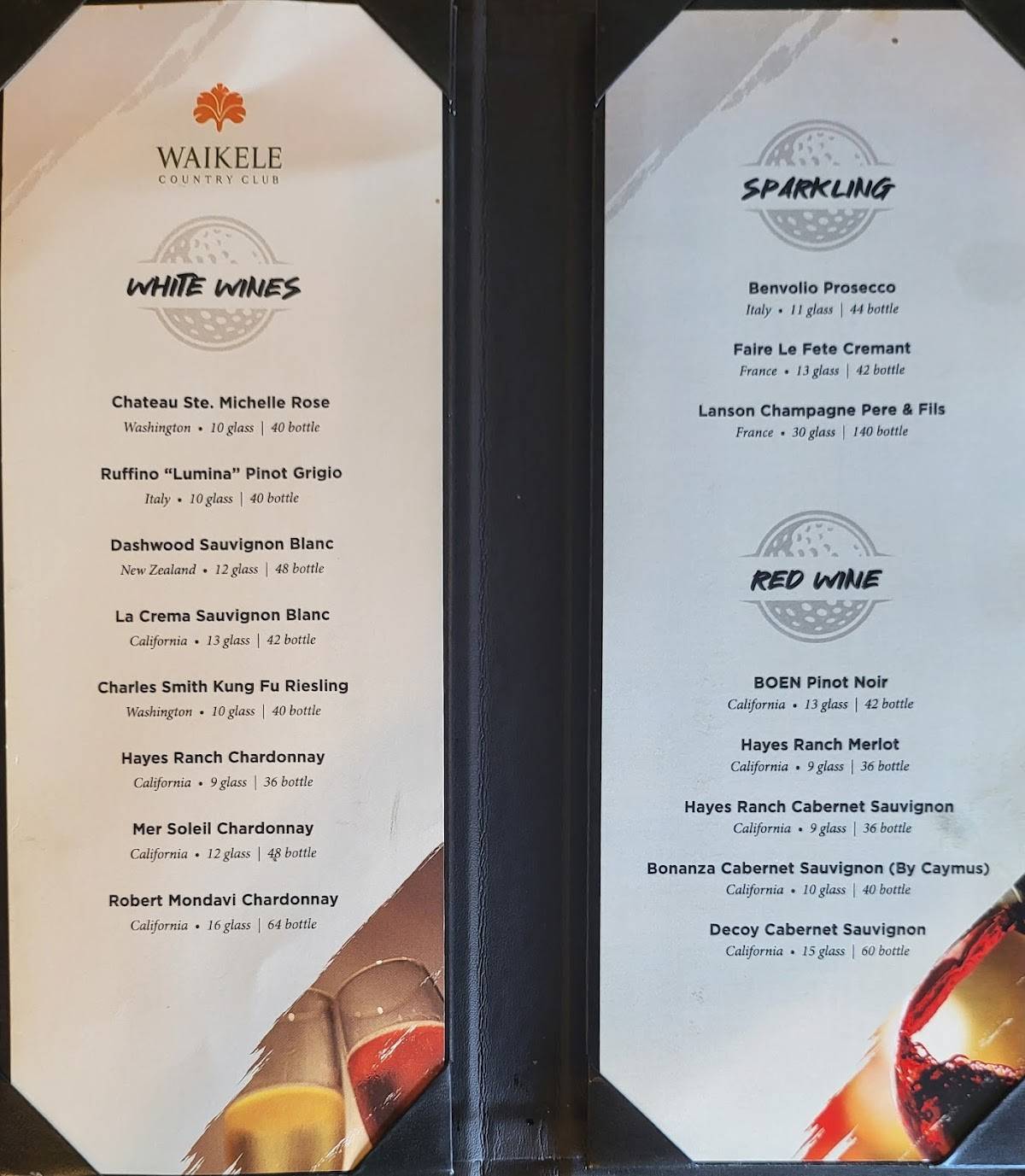 Menu at waikele golf course restaurant, Waipahu